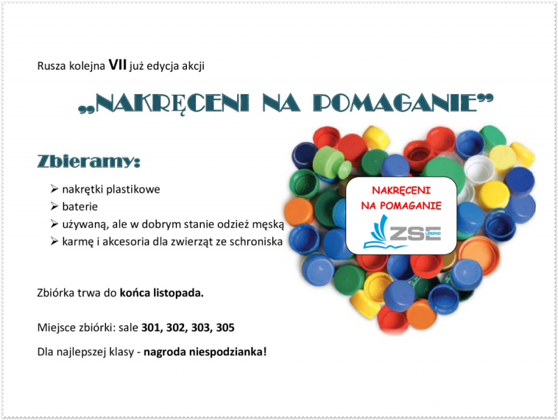 Kolejna odsłona naszej akcji „Nakręceni na pomaganie” – ZSE Leszno